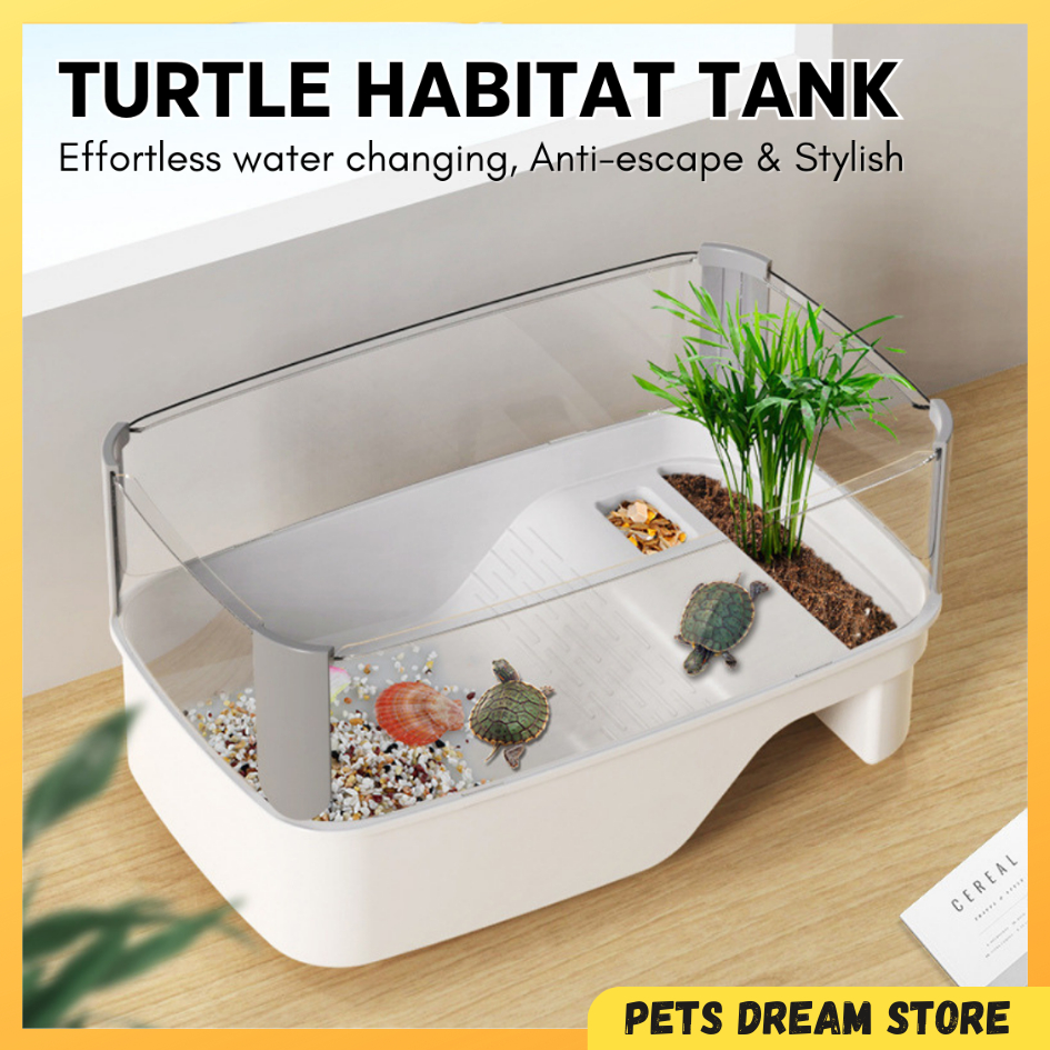 Turtle Habitat Tank Aquatic Turtle Tank Turtle Aquarium Turtle ...