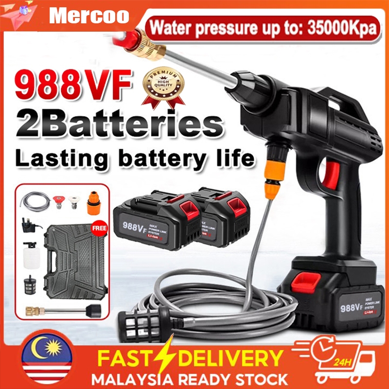 Malaysia Spot Water Jet 988VF Cordless Car Washer High Pressure Lithium Battery Household ...