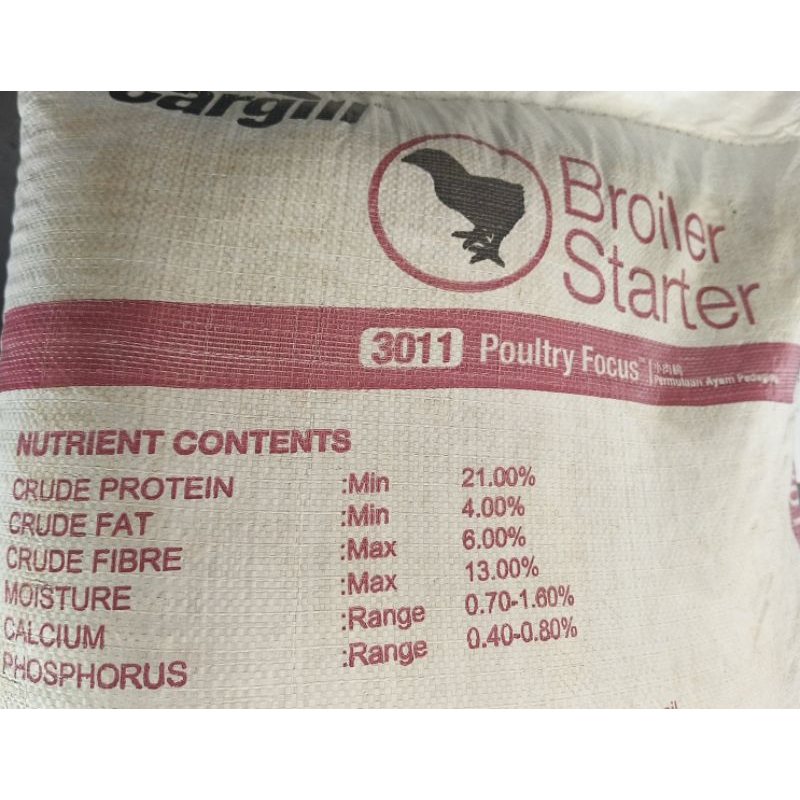 1kg/5kg ready stock Cargil Broiler Starter 3011 Poultry Focus/dedak ...