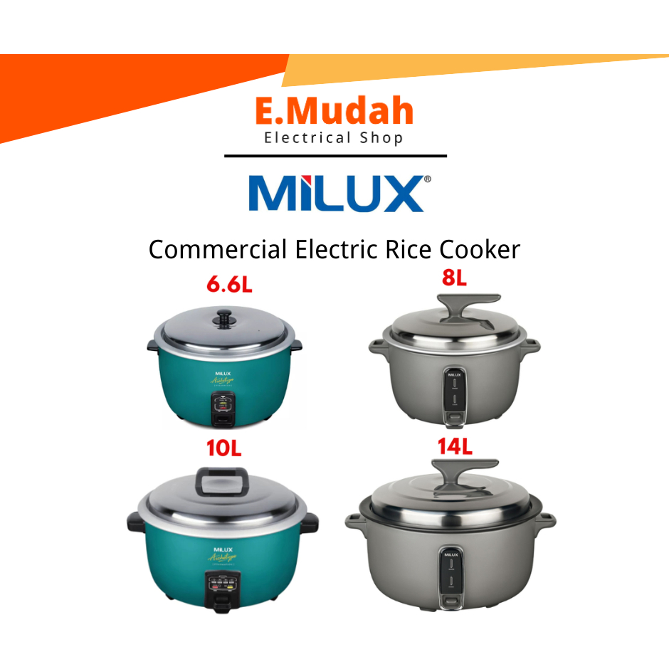 MILUX Commercial Electric Rice Cooker 6.6L/8L/10L/14L | MRC-5266SE/ MRC ...