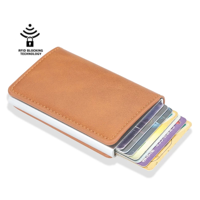 Smart RFID Blocking Wallet Anti-theft Aluminum Alloy Vintage Multi-Card ...