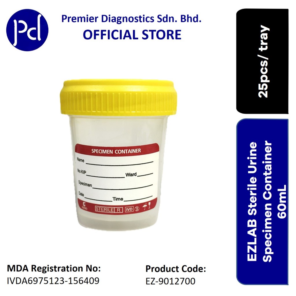 EZLAB Sterile Urine Specimen Container 60mL | Shopee Malaysia