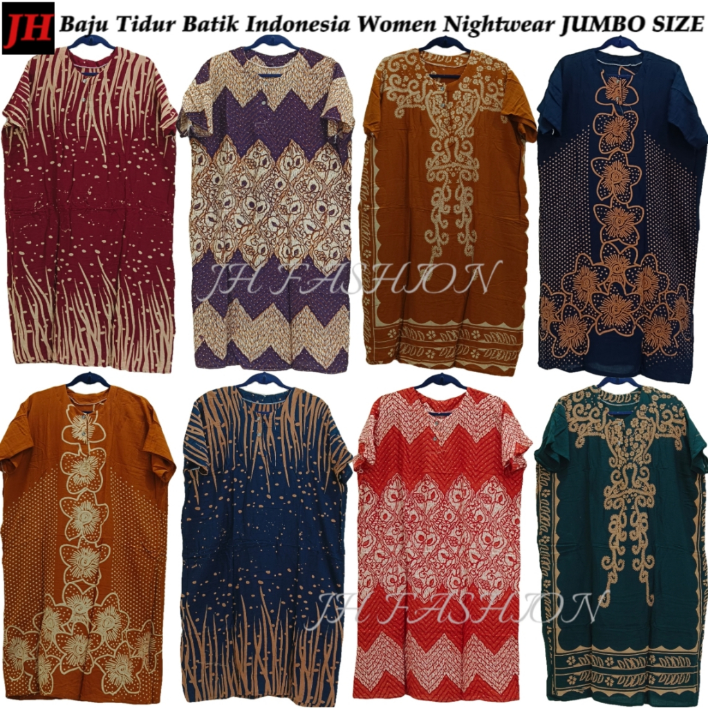 🔥READY STOCK 🔥BAJU TIDUR BATIK INDONESIA WOMEN NIGHTWEAR BATIK JUMBO ...