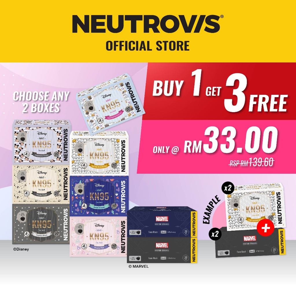 [BUY 1 FREE 3] Neutrovis KF94 Korean Premium Face Respirator Bundle (4 ...