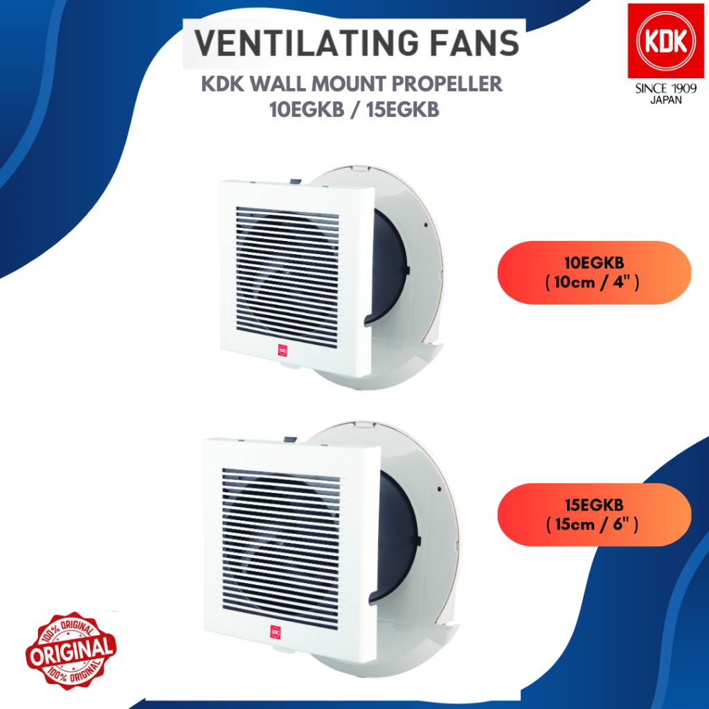 KDK WALL MOUNTED VENTILATING FANS 10EGKB (10cm/4") / 15EGKB (15cm/6 ...