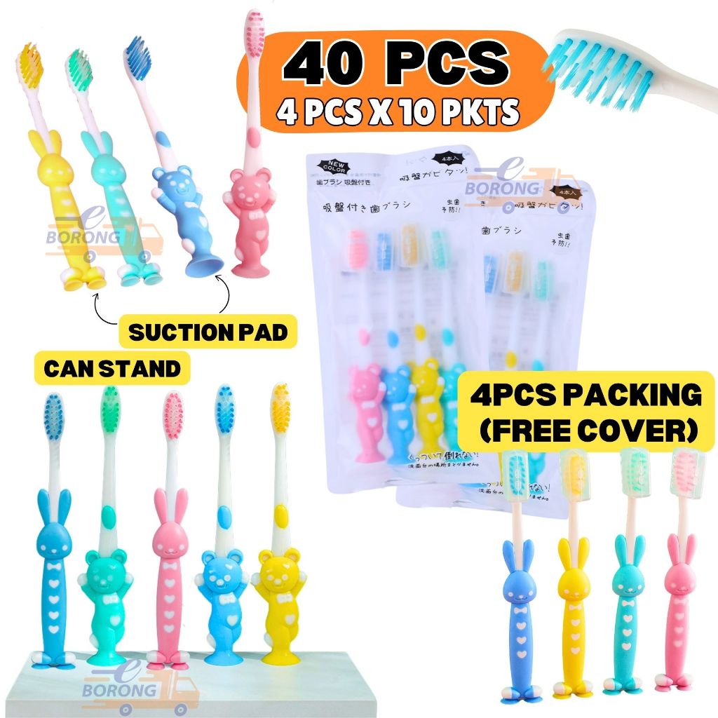 BORONG【40 pcs】Kids Tooth Brush Soft Bristle Berus Gigi Lembut SuperSoft ...