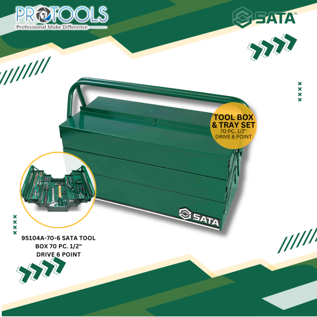 Sata 95104A-70-6 70pcs Cantilever Mechanic Tool Chest & Tray Set with ...