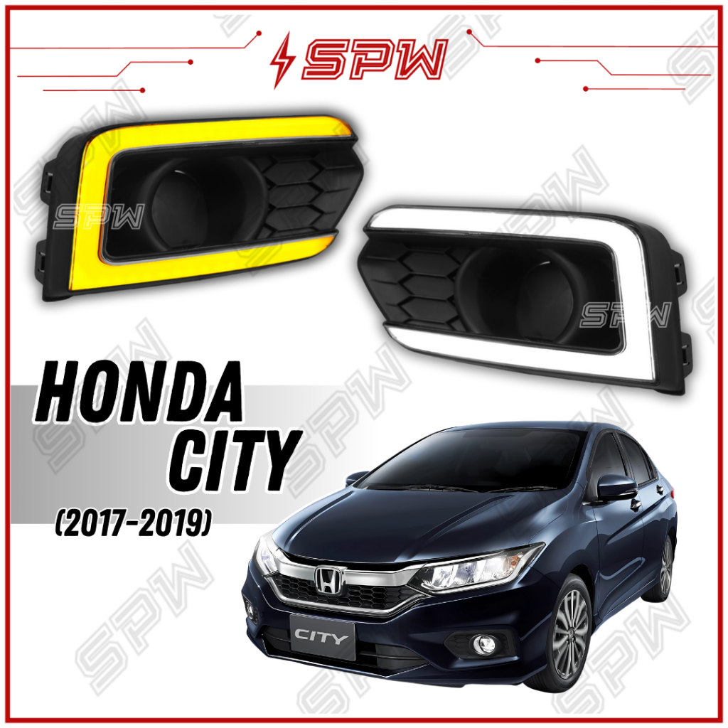 Honda City GM6 Facelift (2017-2019) DRL Daylight Foglamp Cover LED ...