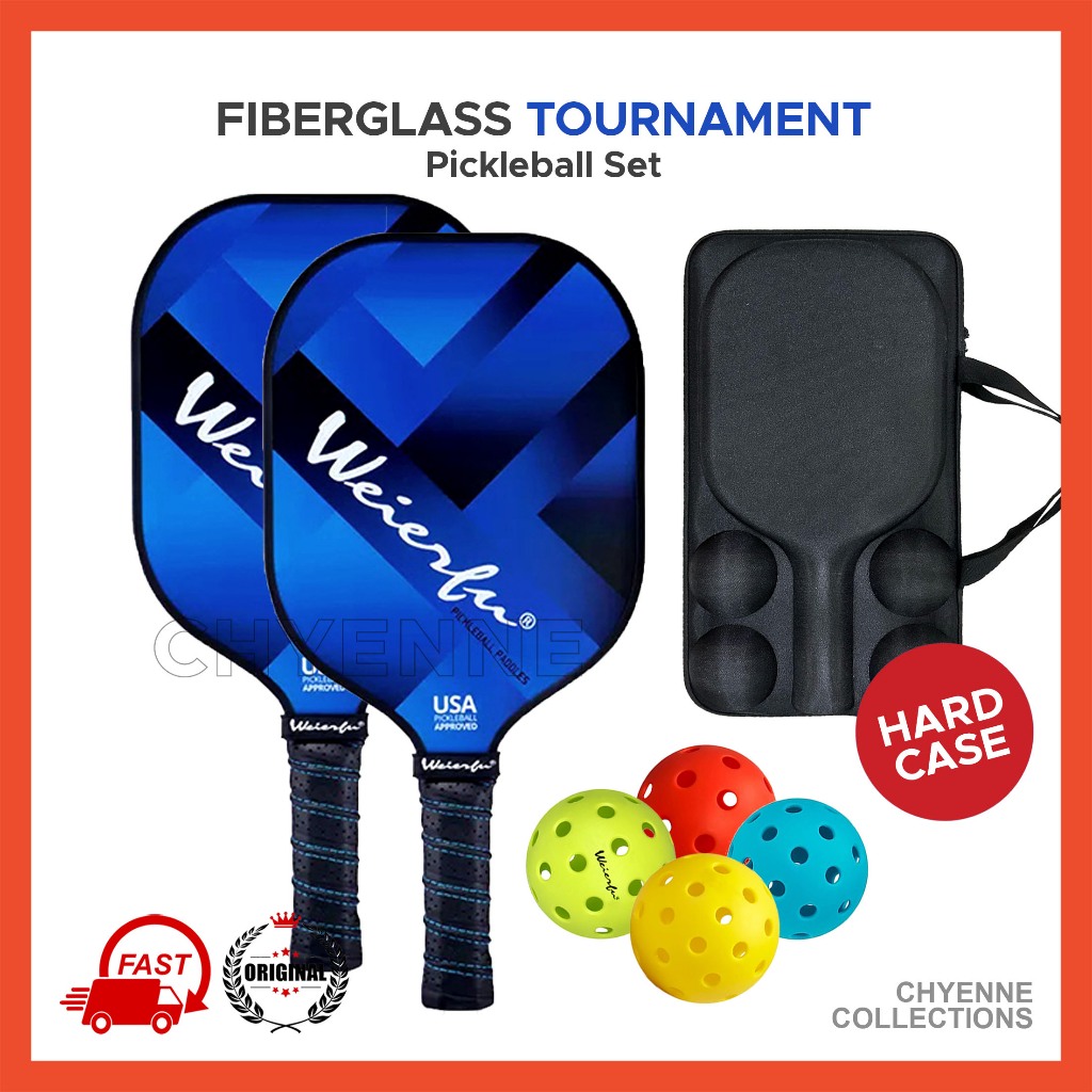 Weierfu Tournament Blue Lightning Pickleball Paddle Set • USA Approved ...