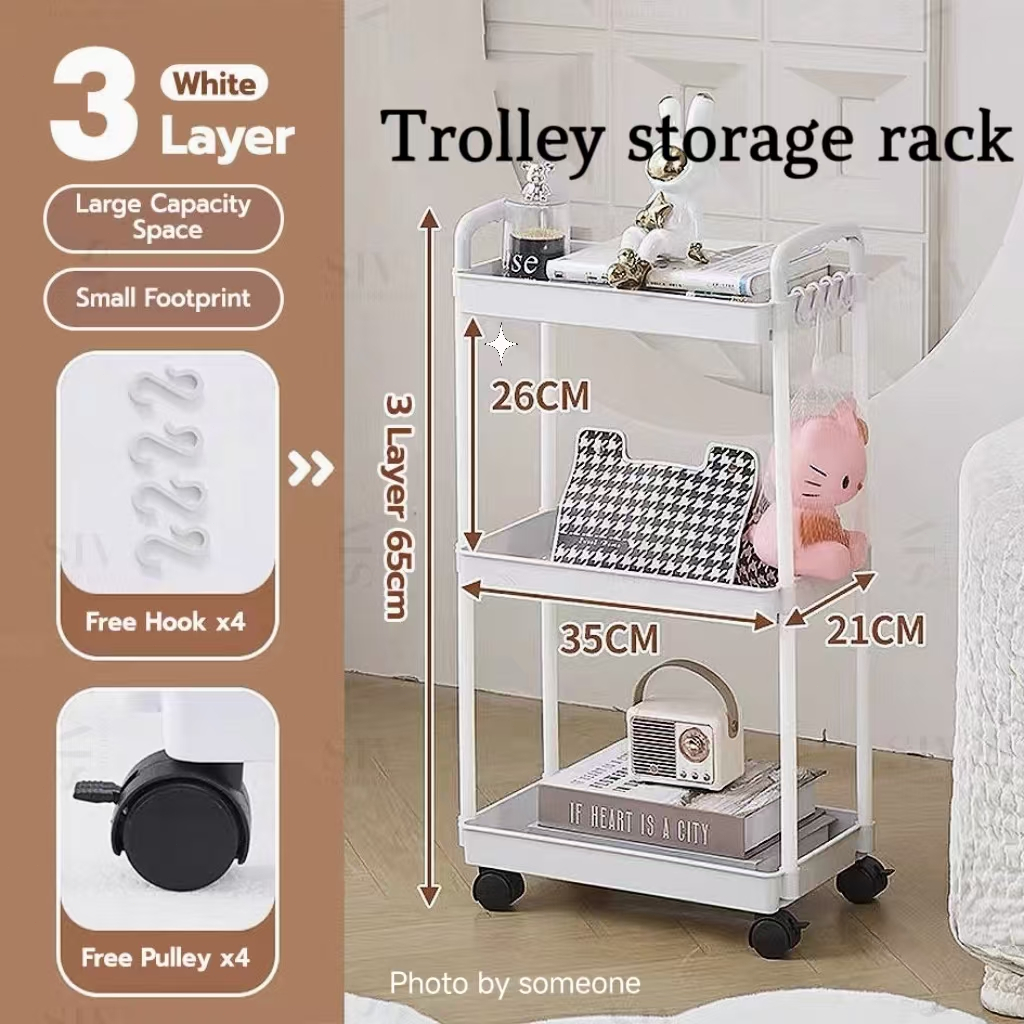 Small trolley shelf Home Kitchen Rack Book Shelving Toys Shelf Rack ...