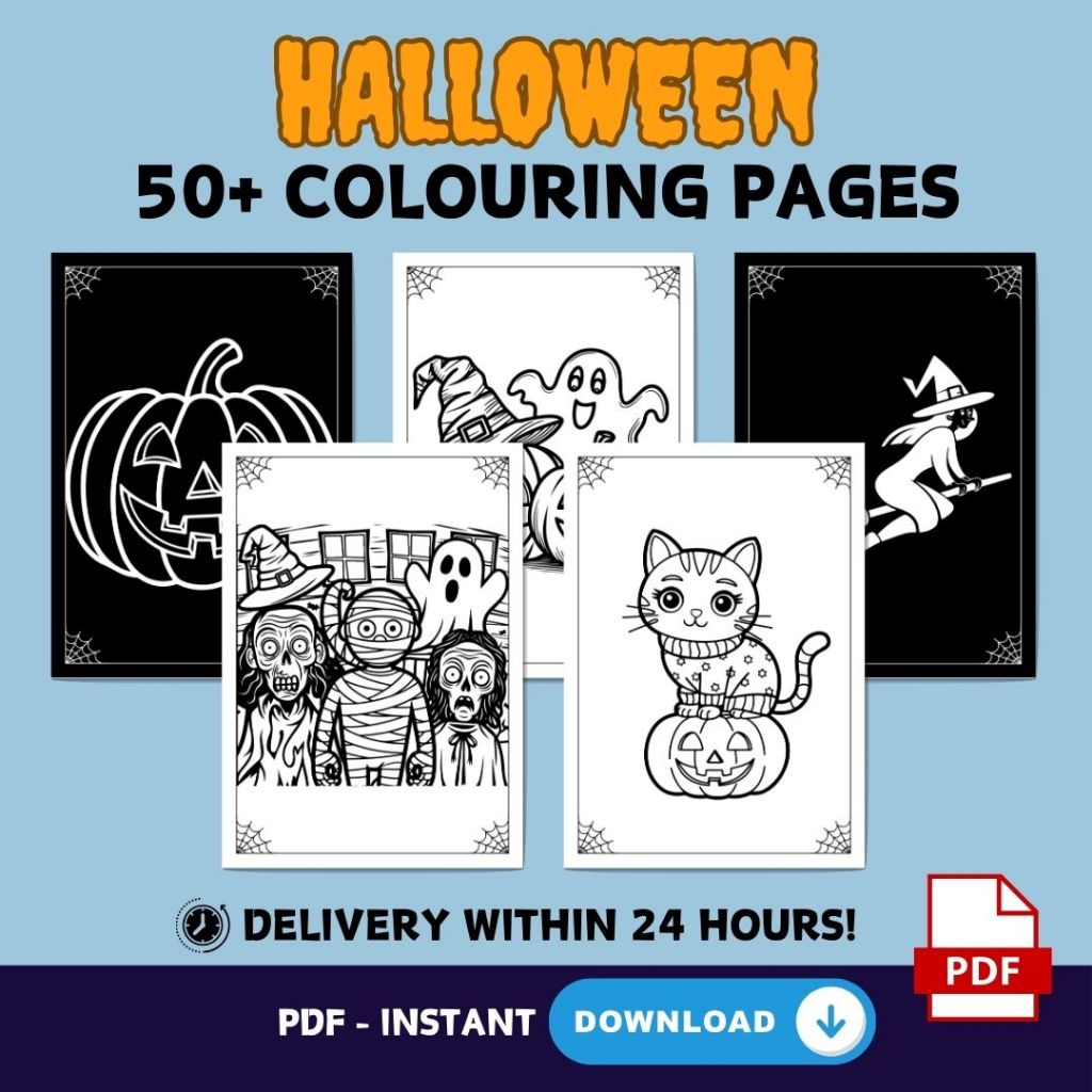 (PDF) 50+ HALLOWEEN Colouring Pages KIDS CARTOON - Printable Colouring ...