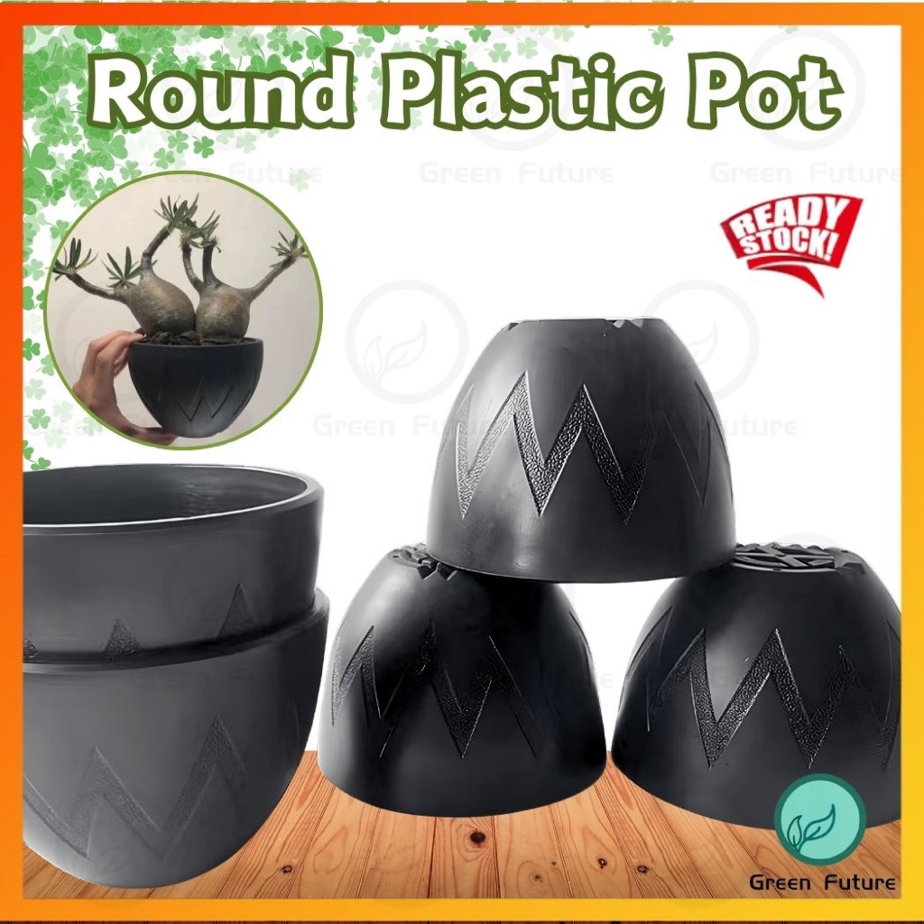 黑胶盆 加厚块根盆 Black plastic pot Thickened Tuber Pot Flower Pot Lightning ...