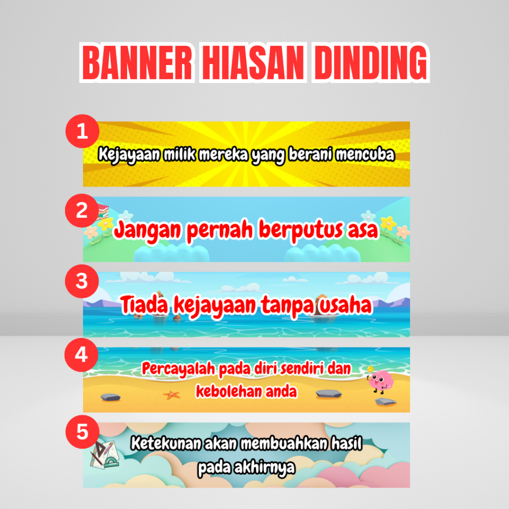 BANNER HIASAN DINDING KELAS, TADIKA, PRASEKOLAH, PASTI, SEKOLAH ...