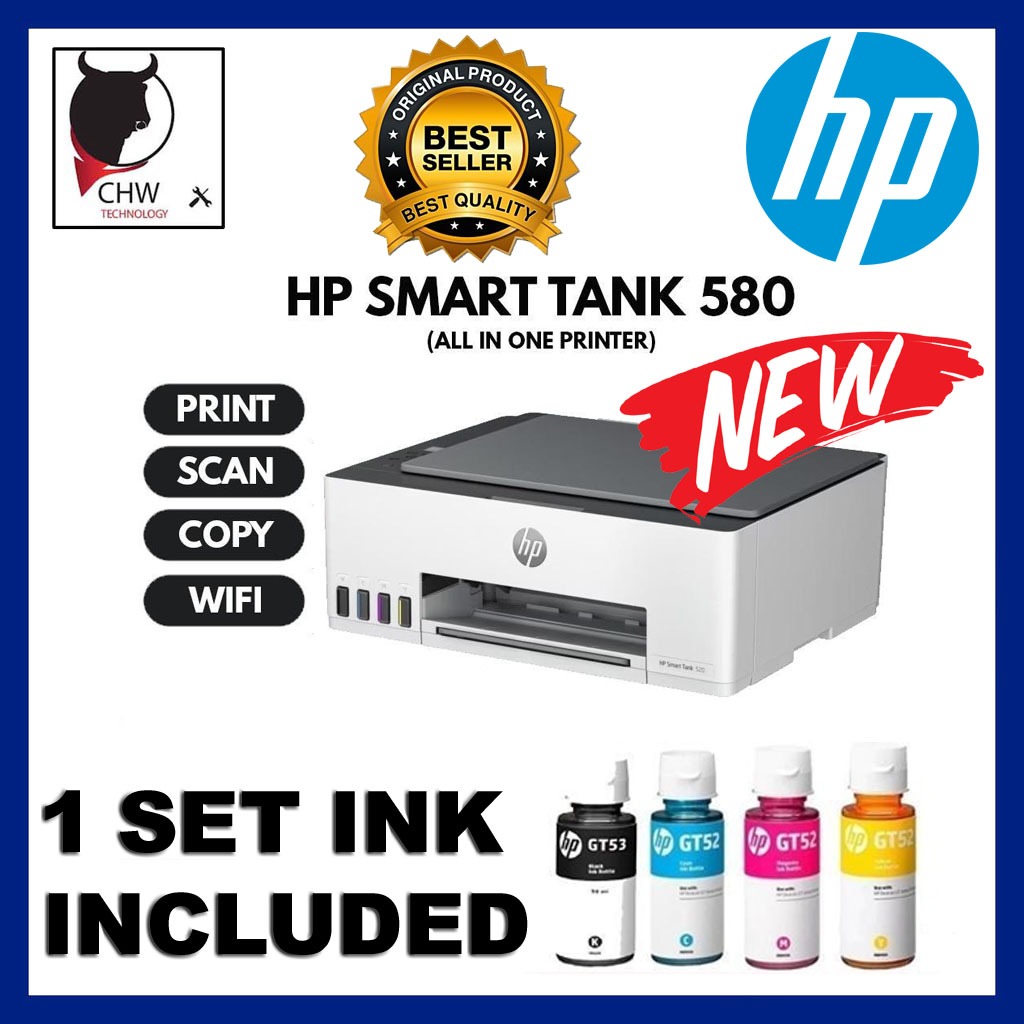 READY STOCK HP ORIGINAL MALAYSIA HP580 HP 580 SMART TANK ALL IN ONE ...