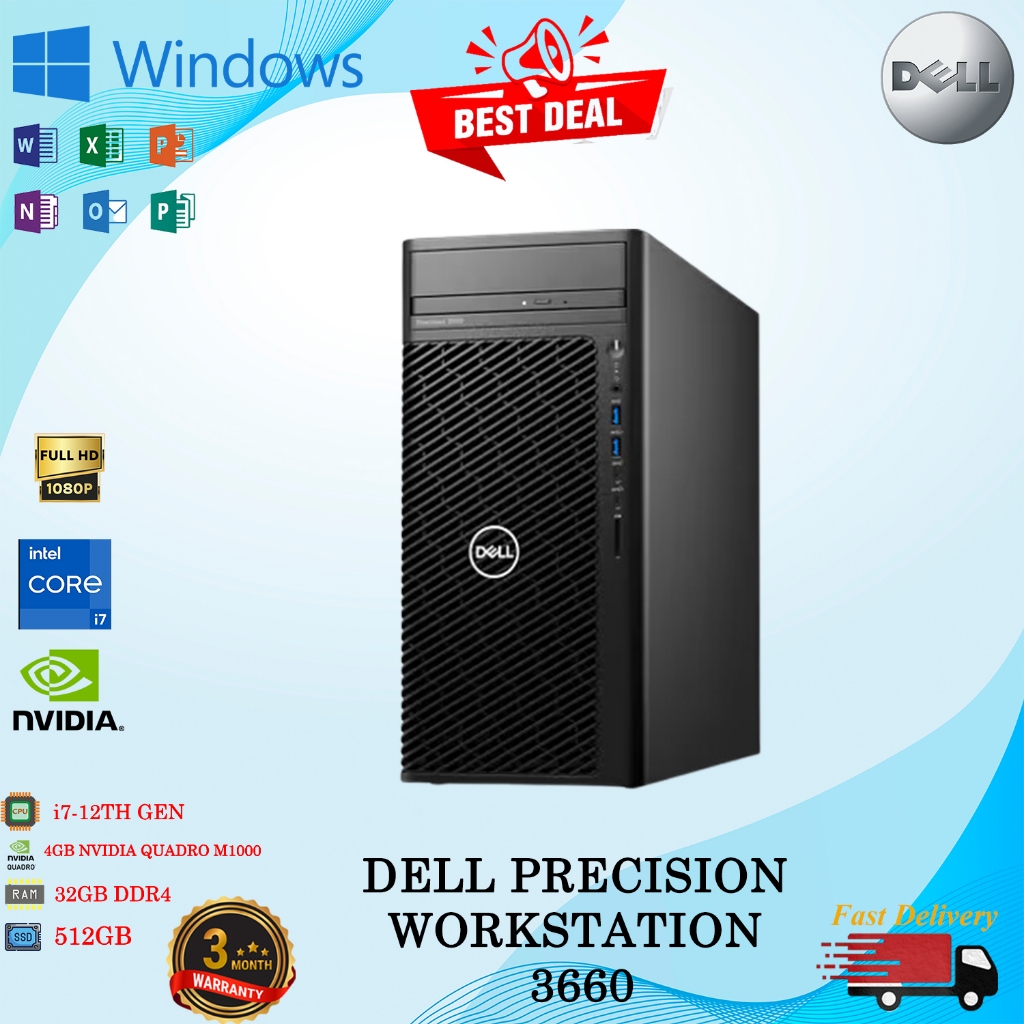 Dell Precision Workstation 3660 Intel Core i7-12TH Gen 32GB DDR5 Ram ...