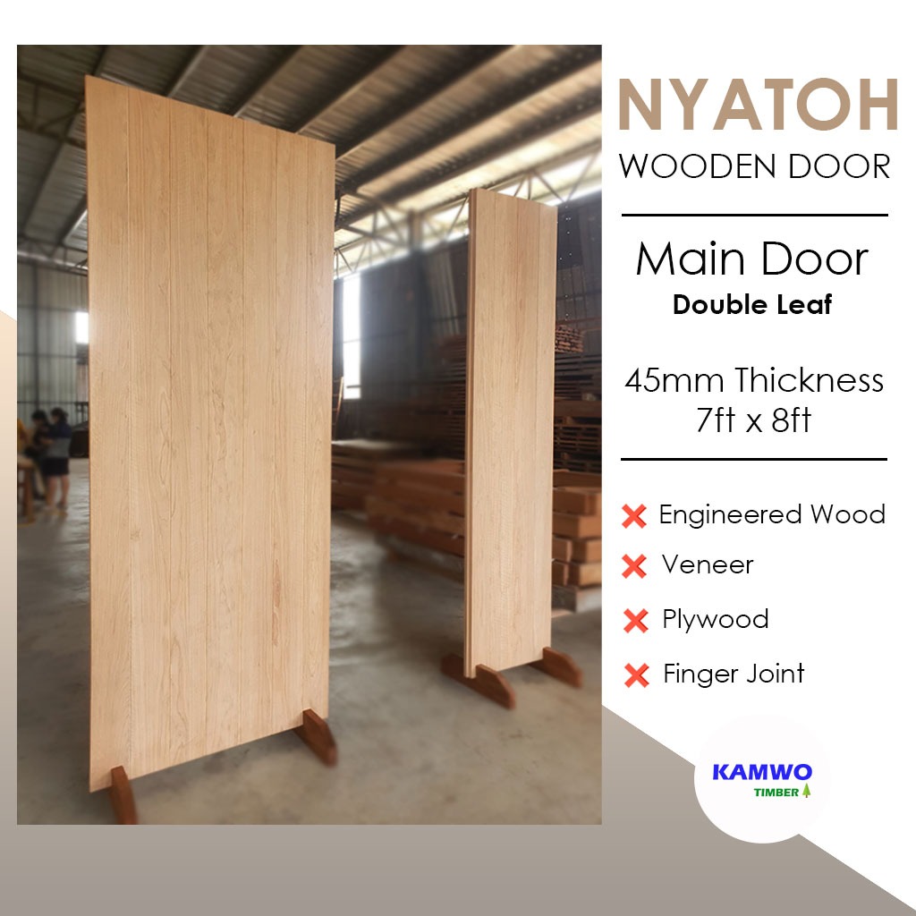 Double Leaf NYATOH Wooden Main Door Made of Top Notch Kiln-Dried NYATOH ...