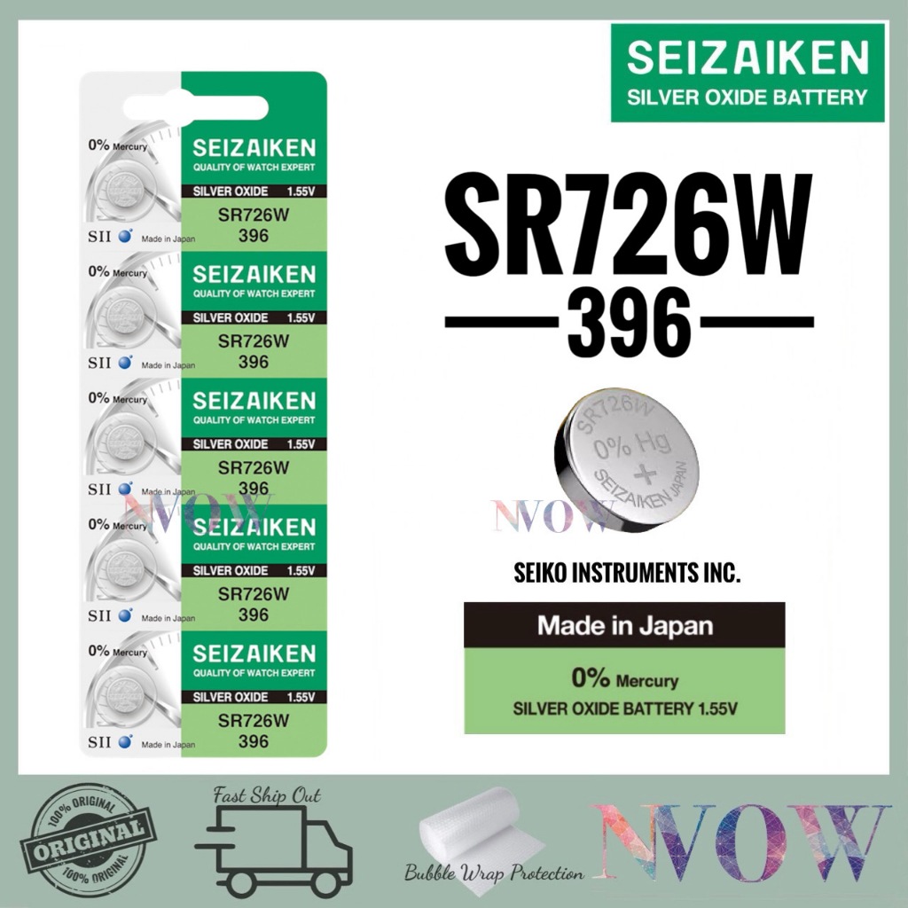 Seizaiken 396 SR726W Battery cell 1.55V Battery Genuine SEIKO JAPAN ...
