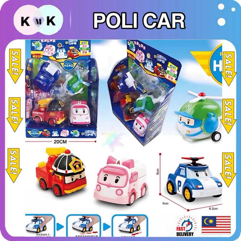 KMK SHOP Robocar Poli Mini Pull Back Cars Toys/ Kids Toy Car Hero Toy ...
