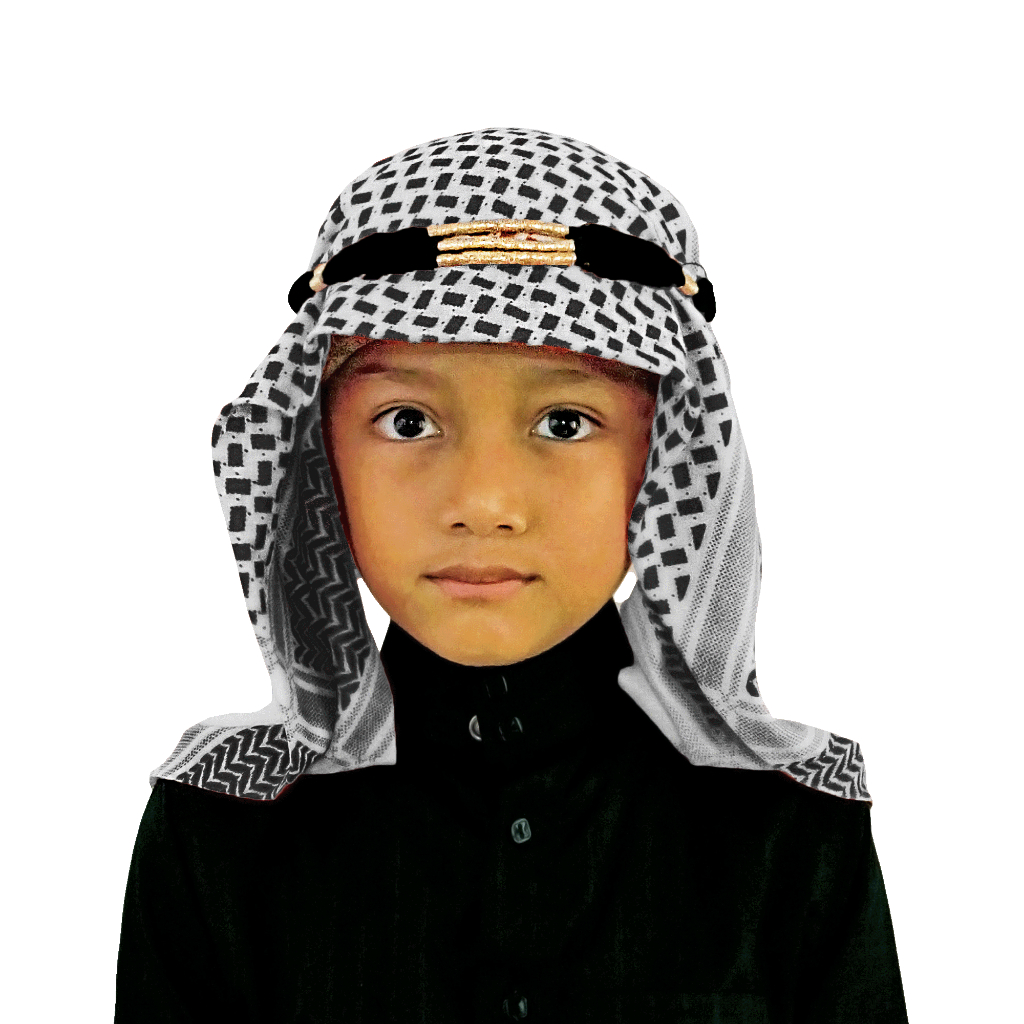 Black Shemagh for kids 2 Piece Igal Children plus Turban Shemagh Scarf ...