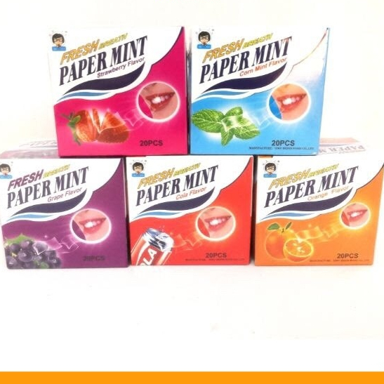 20pcs Hepin Paper Mint Candy (Grape / Orange / Mint / Cola / Strawberry ...