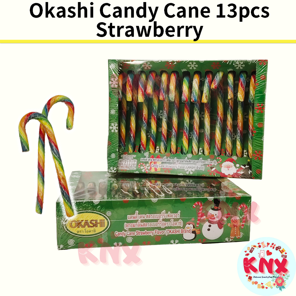 Okashi Candy Cane Strawberry Flavour 12g x 13pcs | Shopee Malaysia