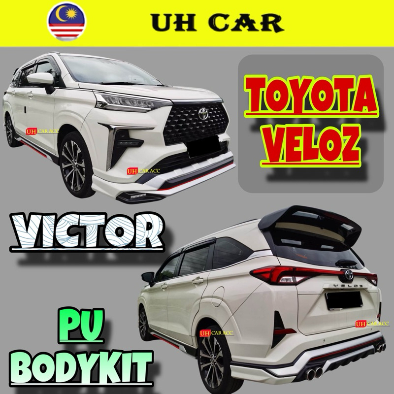 (VICTOR) Toyota Veloz PU Bodykit Skirt Skirting Diffuser Lip Spoiler ...