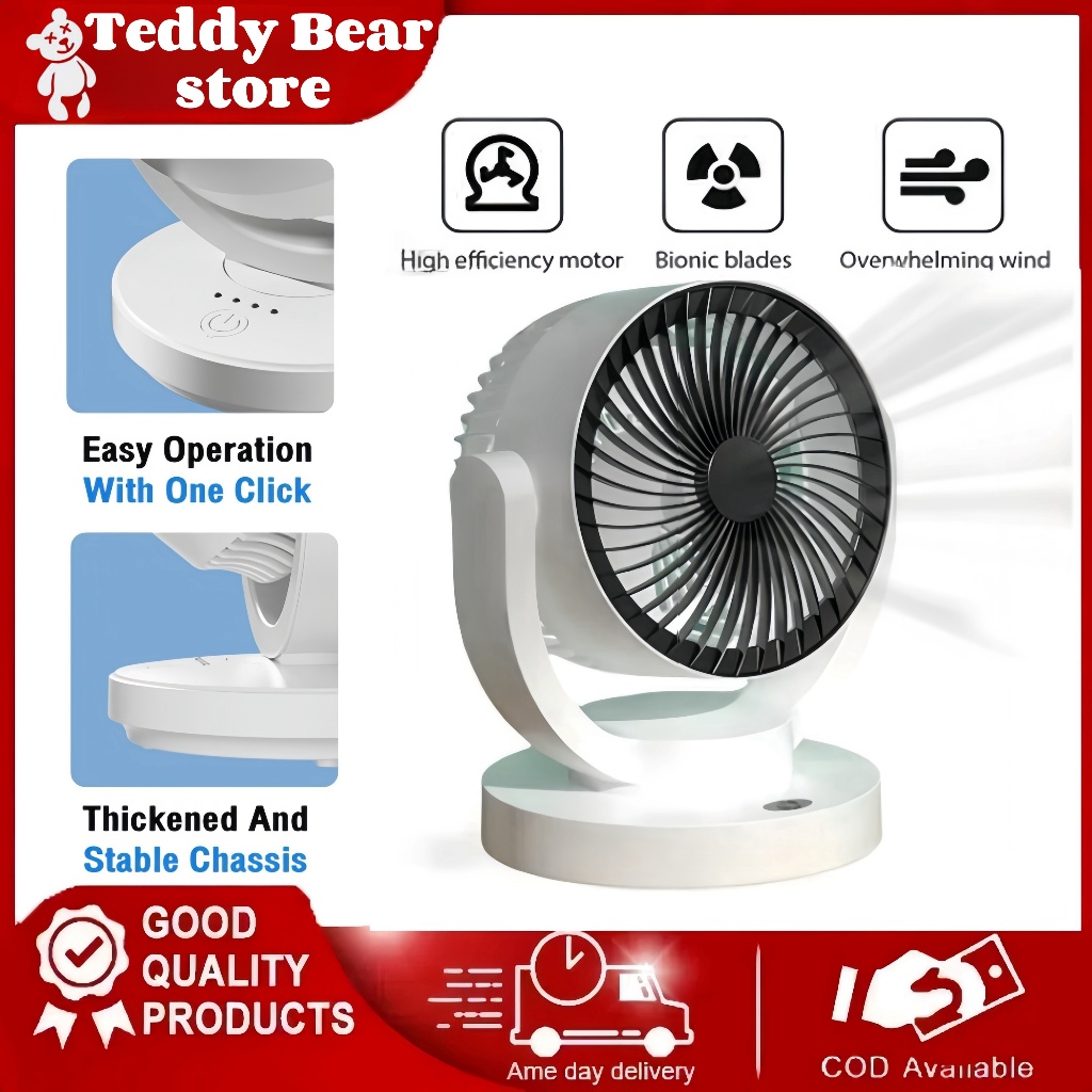 Air Circulation Fan Stong Wind Desk Fan USB Rechargeable Table Fan ...