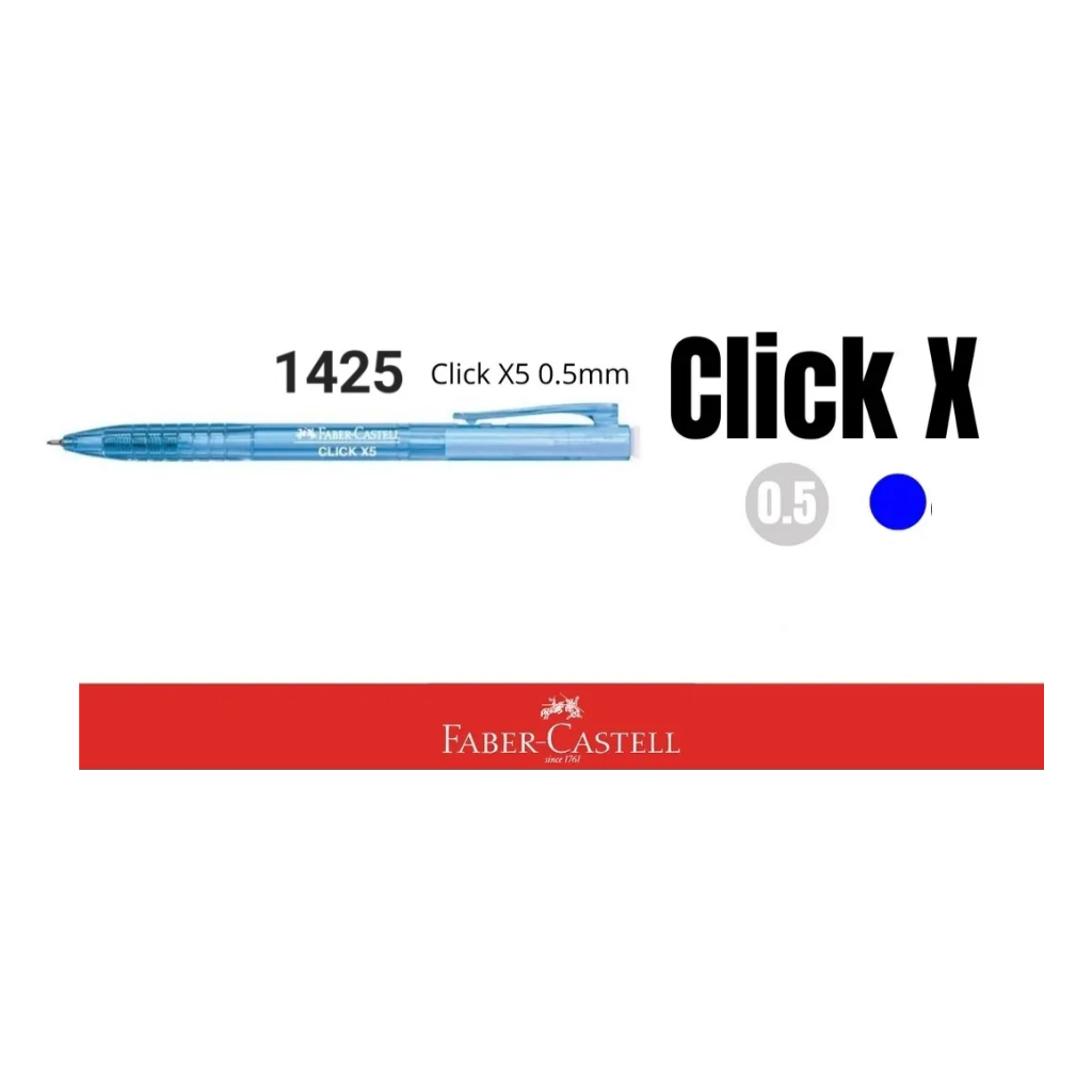 Faber Castell Click X Ball Pen Click X5 0.5mm 1425 (Blue) | Shopee Malaysia