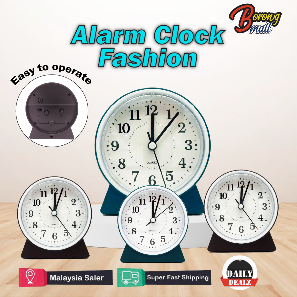 Round Alarm Clock Fashion Quartz Alarm Clock Loud Sound Analogue Desk ...