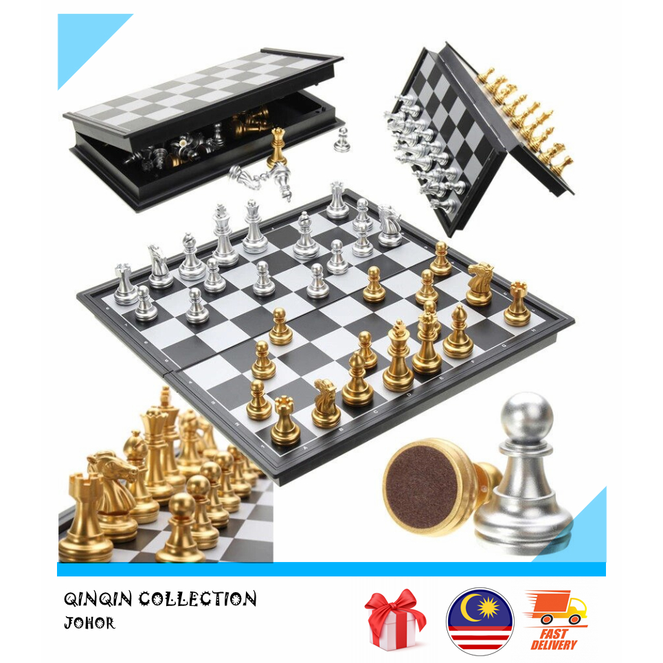 Magnetic Chess Foldable Chess Board Set Catur Magnetic Exclusive Chess ...