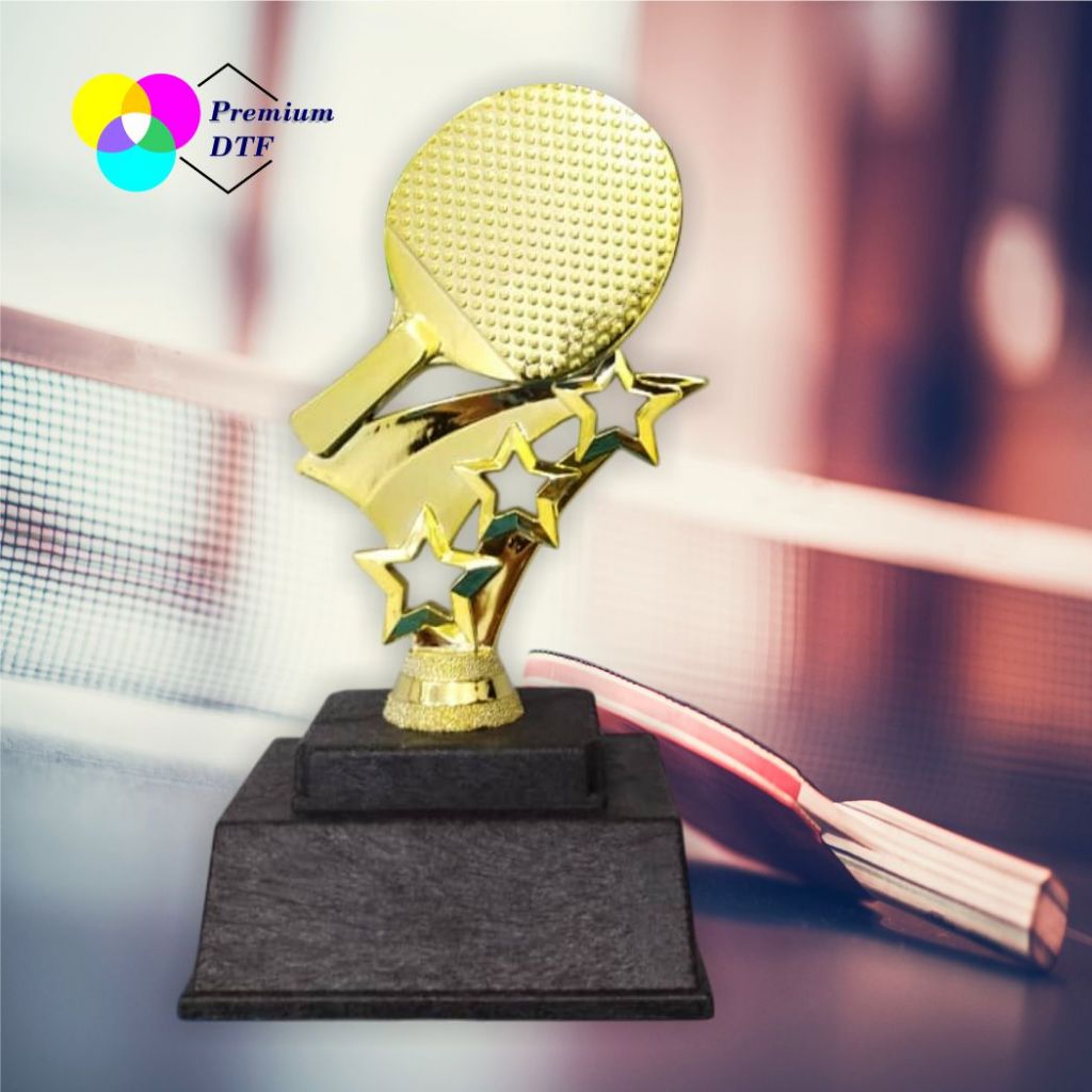 PING PONG GOLD TROPHY WITH LABEL + LOGO (READY STOCK) | Shopee Malaysia