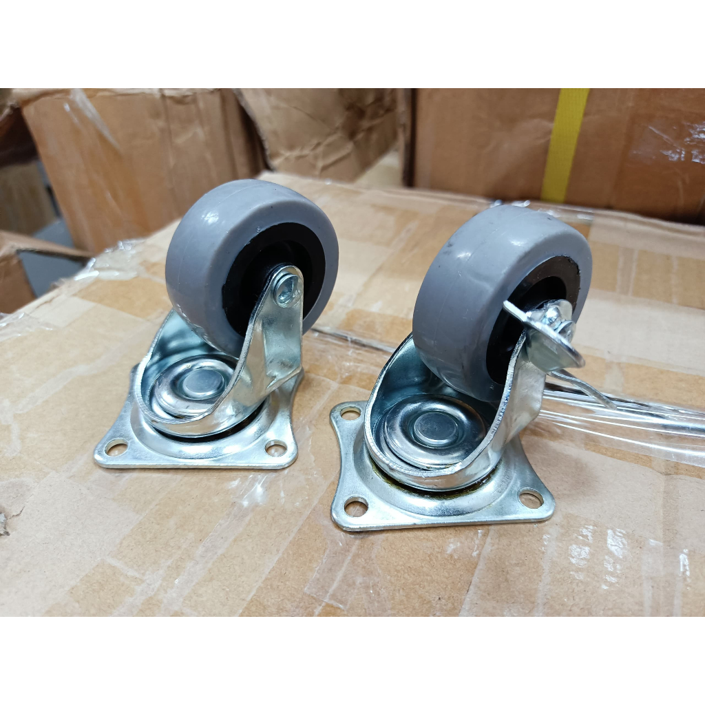 Skru M10 / Top Plate 2" Castor Roller Rubber Wheel Tayar Rack Trolley ...