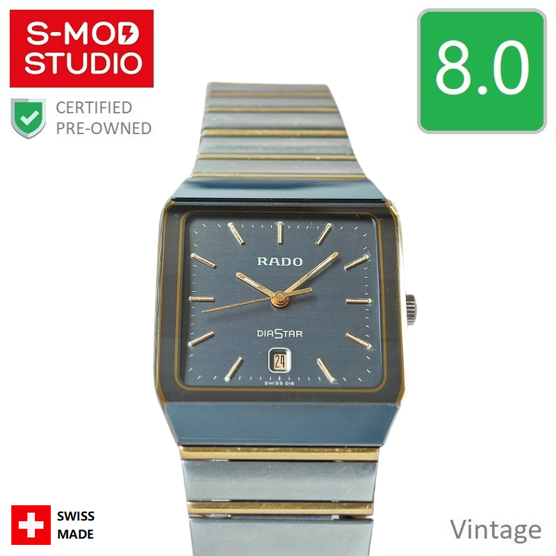 RADO DiaStar Anatom Quartz 28mm Tungsten Silver Gold 129.0266.3 Unisex ...