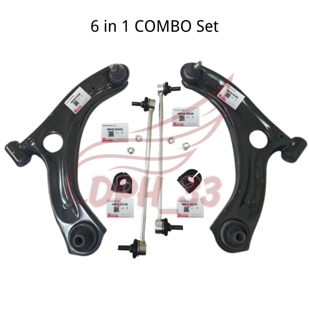 [6 IN 1 COMBO] Front Lower Arm / Suspension Link / Stabilizer Bush ...