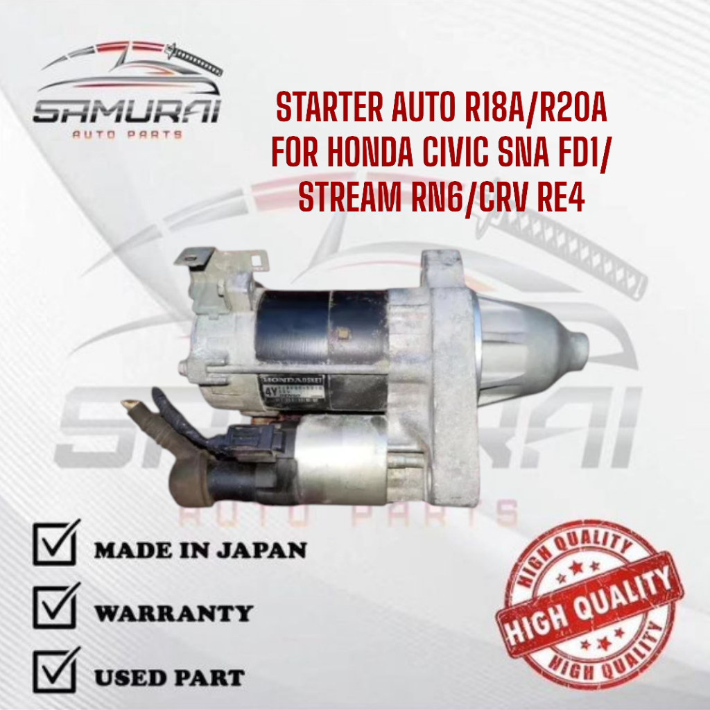 B10 HONDA R18A/R20A STARTER AUTO SUITABLE HONDA CIVIC SNA FD1 STREAM ...