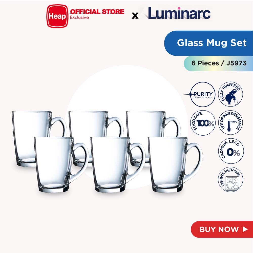 Luminarc 6Pcs New Morning Water Glass Mug set - (320ML) [Model: N5611] - Tableware | Shopee Malaysia