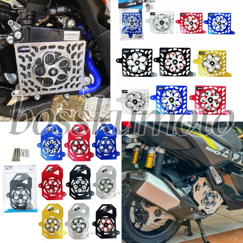 VARIO160 ADV160 PCX160 ARM RADIATOR COVER COOLANT COVER ALLOY BLACK ...
