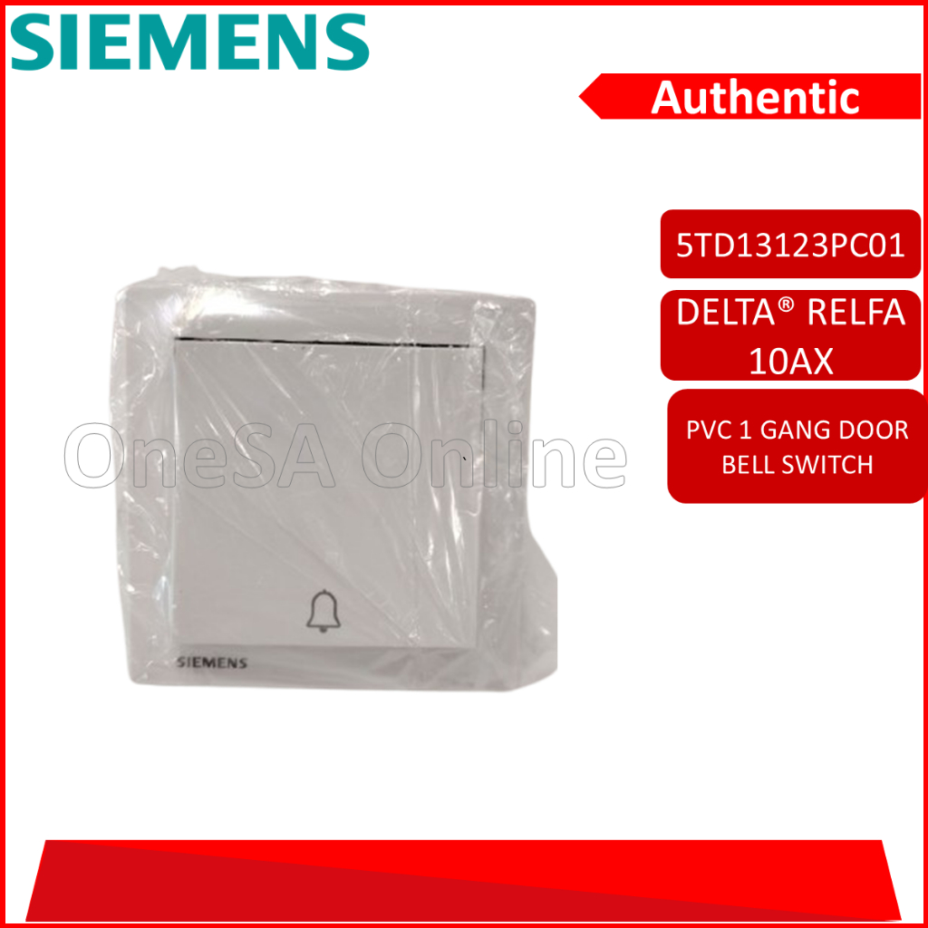 SIEMENS DELTA® RELFA 5TD13123PC01 1 Gang Bell Push Switch 10AX White ...