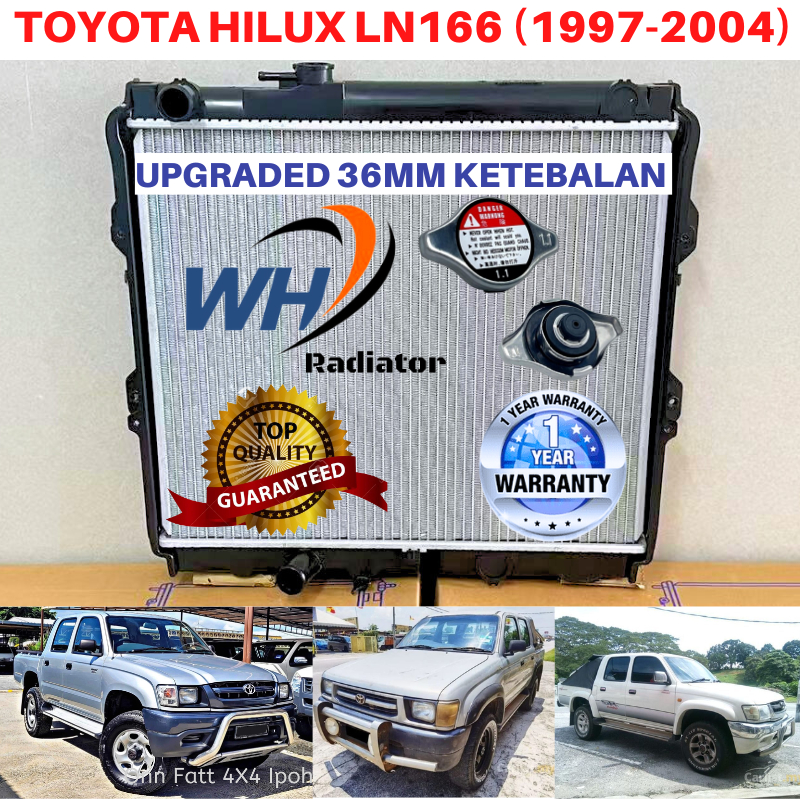 TOYOTA HILUX LN166 (36MM) UPGRADED SIZE TOP QUALITY MANUAL Radiator ...