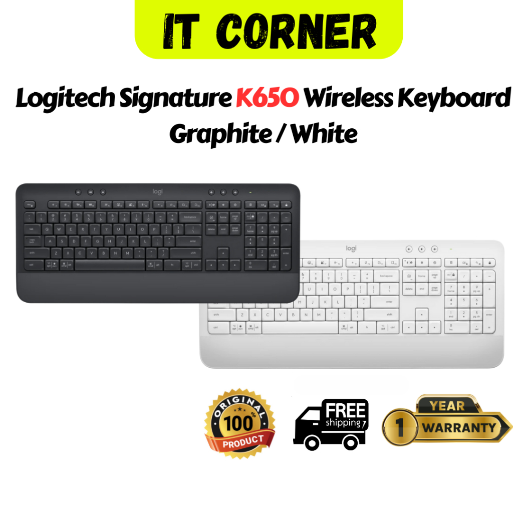 Logitech Signature K650 Comfort Full-Size Wireless Keyboard with Wrist ...