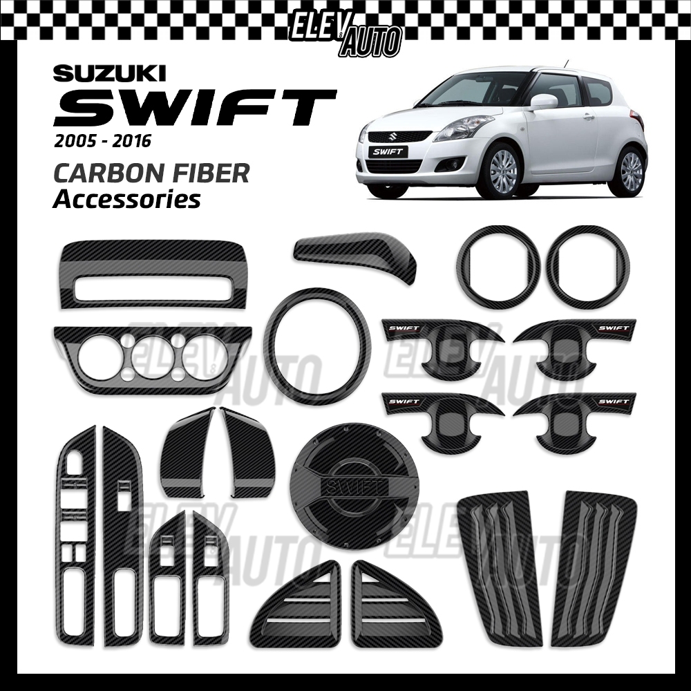 Suzuki Swift 2005 - 2016 Carbon Fiber Interior Exterior Accessories ...