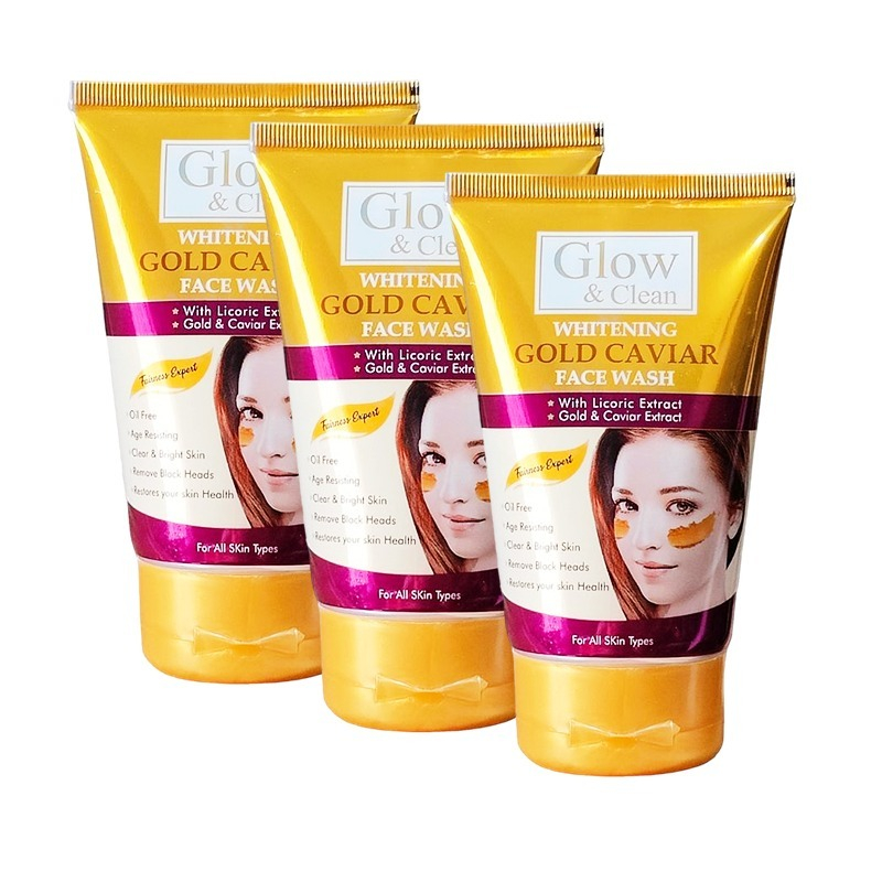 💯% Original, Viral Glow & clean whitening gold caviar face wash 120ml from Pakistan ready stock ...