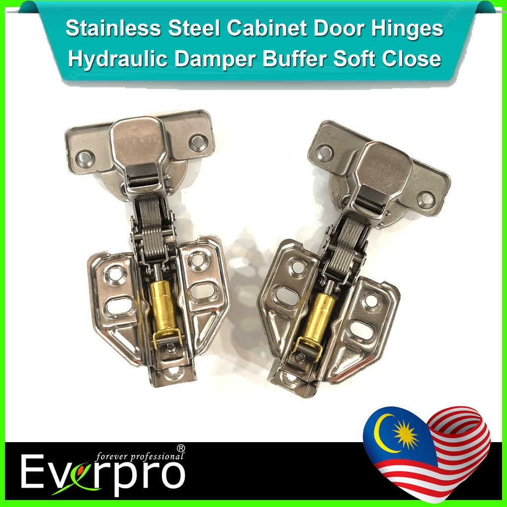 Soft Close Pump Cabinet Hinge Full Overlay Clip-On Stainless Steel x 1 ...
