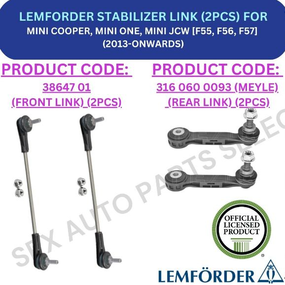 LEMFORDER GENUINE STABILIZER LINK (FRONT, REAR) FOR MINI COOPER, MINI ...