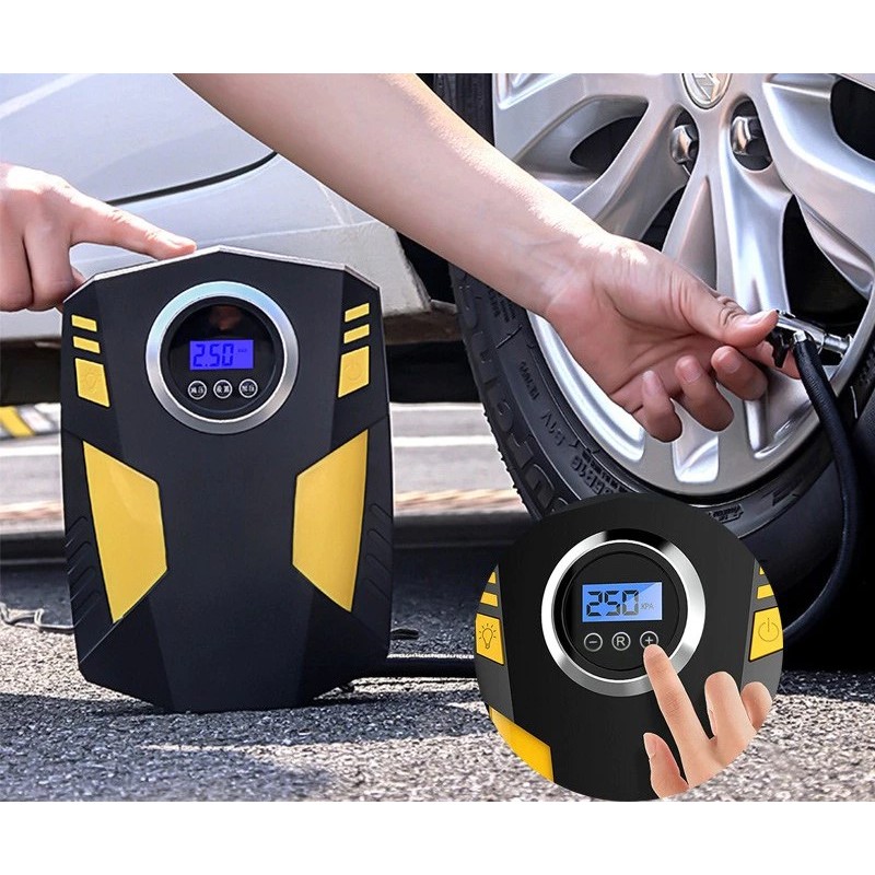 12V Cordless Car Tire Inflator Air Pump Tyre Air Pressure Compressor ...