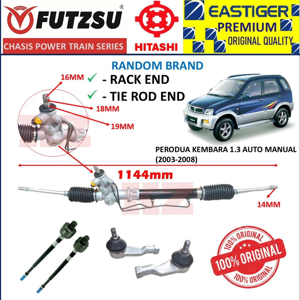 PERODUA KEMBARA 1.3 AUTO MANUAL (2003-2008) POWER STEERING RACK ...
