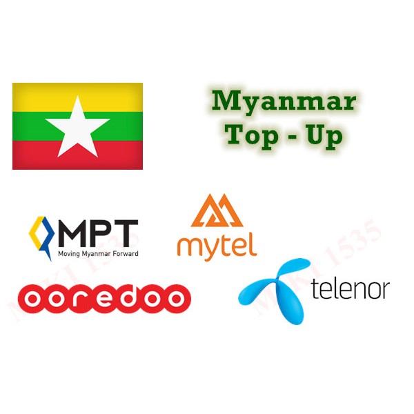MYANMAR RELOAD / TOPUP / MPT, TELENOR, OOREDOO, MYTEL | Shopee Malaysia