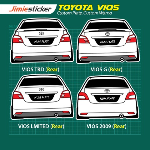 Sticker Kereta Vios, Sticker Belakang Vios, Custom Sticker, Car Sticker ...