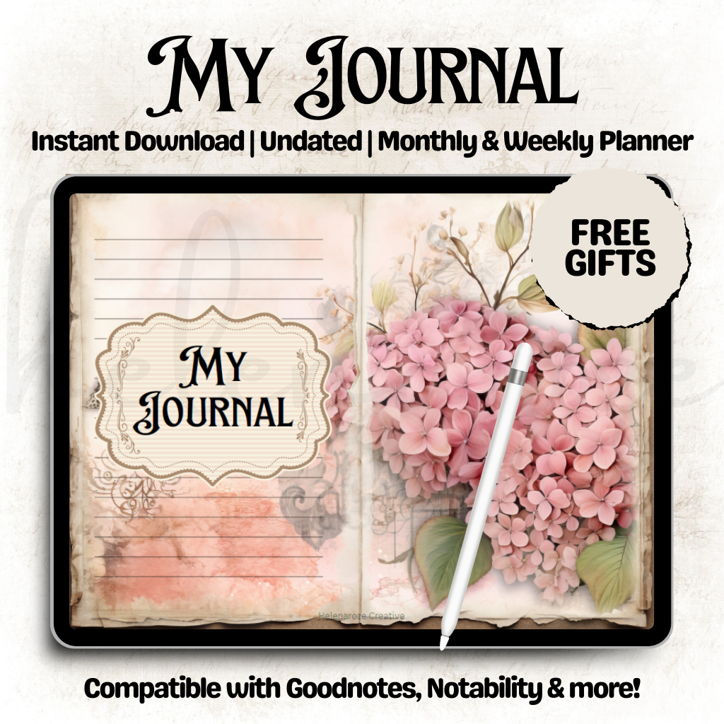 My Journal, Planner, Digital Planner, Vintage Templates, Printable ...