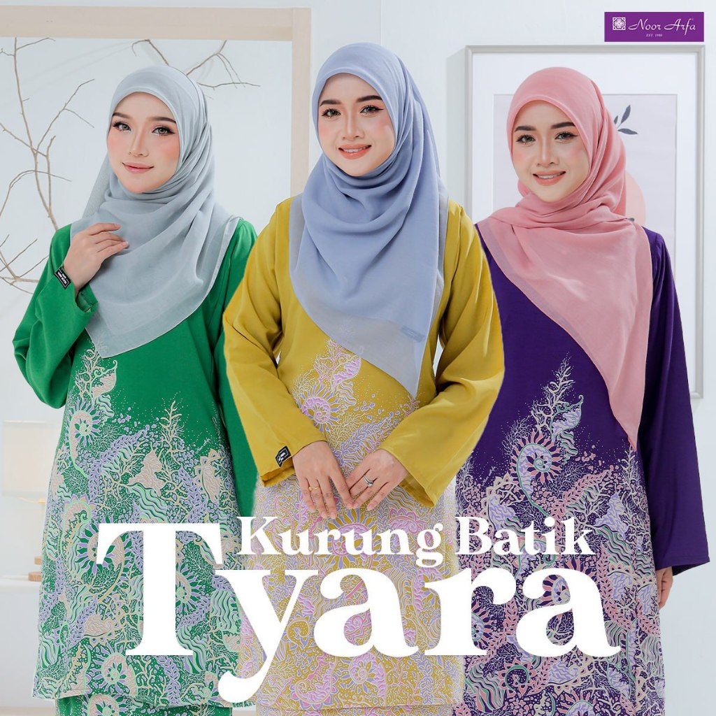 Noor Arfa Baju Kurung Pahang Batik Tyara | Shopee Malaysia